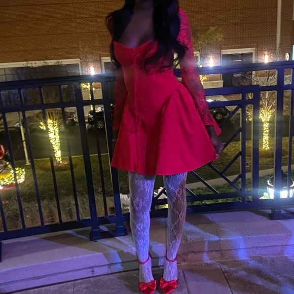 SHEIN | Dresses | Red Xs Shein Lace Dress | Poshmark